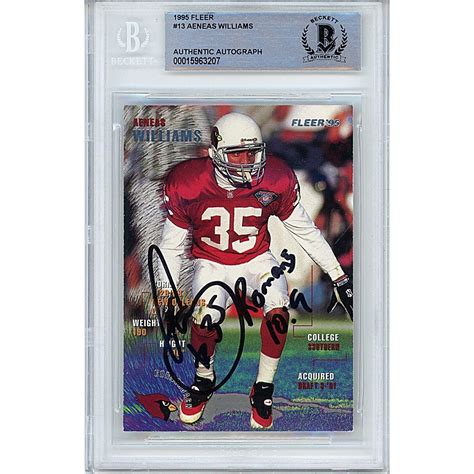 Aeneas Williams Arizona Cardinals Autographed 1995 Fleer Trading Card