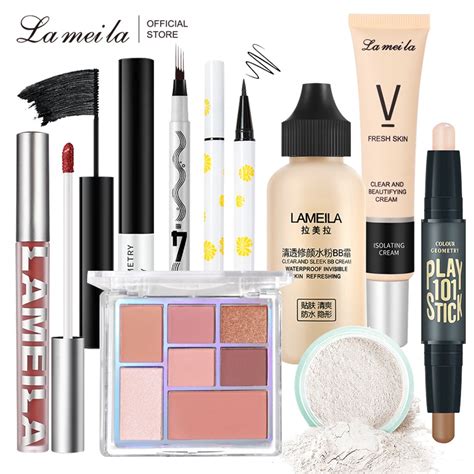 Lameila Makeup Set Isolation Cream Bb Contouring Stick Lipstick Mascara