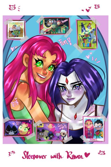 Starfire And Raven Sleepover Photo Print Etsy