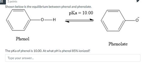 Solved Shown Below Is The Equilibrium Between Phenol And Chegg
