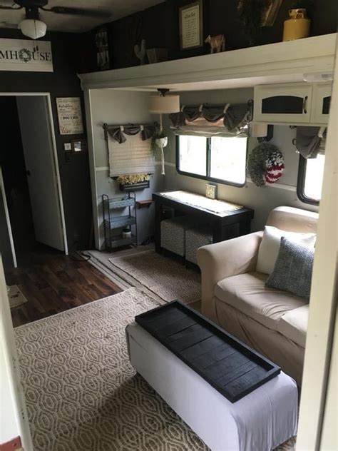 Farmhouse Style Decor In A Fifth Wheel RV Remodeled Campers Rv