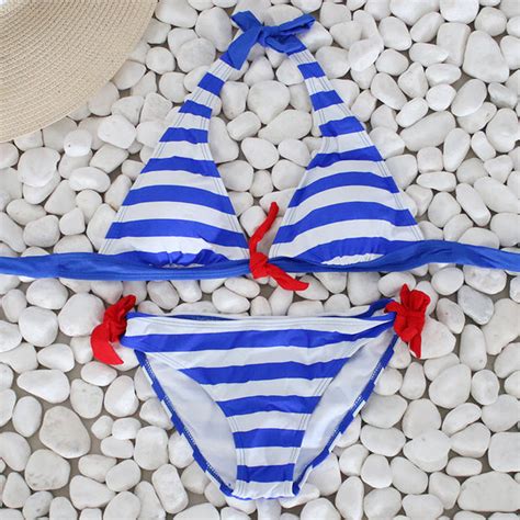 Cute Striped Bikini Swimsuit Trill Dealz