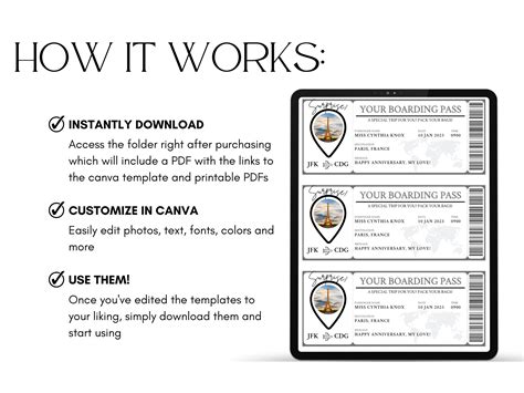 Editable Boarding Pass Ticket Template Surprise Airline Flight T
