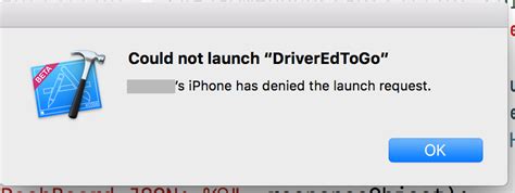 Ios Xcode 9 Error Iphone Has Denied The Launch Request Stack