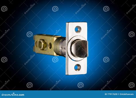 Latch Mechanism Isolated On Blue And Black Stock Photo Image Of Complete Plate