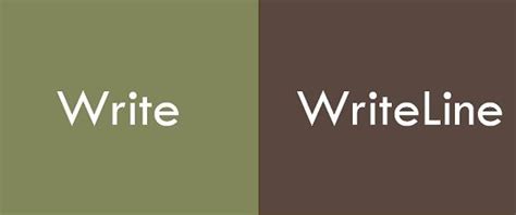 Difference Between Write And WriteLine Key Differences