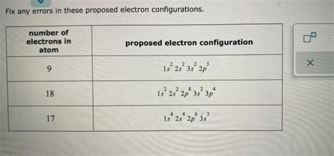 Solved Fix Any Errors In These Proposed Electron Chegg Com