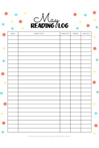 Cute Monthly Reading Logs Free Printables