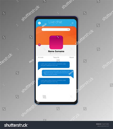 Mobile Application Interface Live Chat Ui Stock Vector Royalty Free 1562915305 Shutterstock