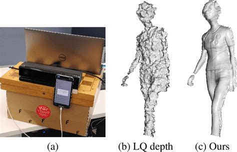 self supervised depth denoising using lower and higher quality rgb d