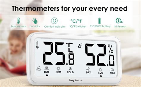 Room Thermometer Hoyiours Digital Indoor Thermometer Hygrometer