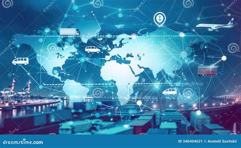 This Map Highlights Global Transport Routes With Icons Representing Different Transport Modes