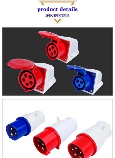 Generic Male Female 44 Industrial Plug And Socket Waterproof Connector