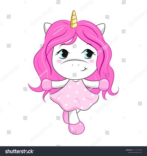 Vector Cartoon Unicorn Girl Clipart Isolated Stock Vector Royalty Free