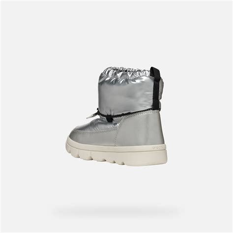 Geox® Willaboom Abx Bambina Scarponcini In Argento Nero Geox
