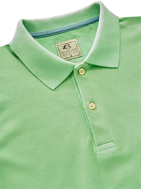 Z3 Polo Garment Dyed Green Solid Tailored Fit Casual Cotton T Shirt