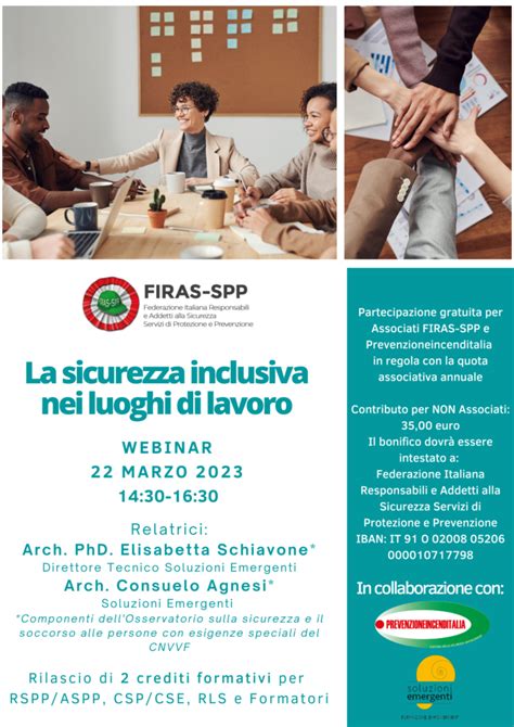 22 03 2023 Webinar La Sicurezza Inclusiva Nei Luoghi Di Lavoro FIRAS