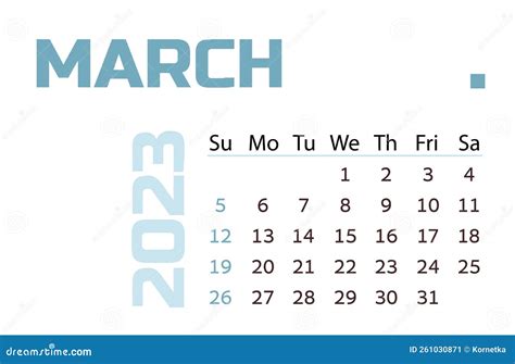 March 2023 Template Desk Calendar 2023 Year Template Wall Calendar