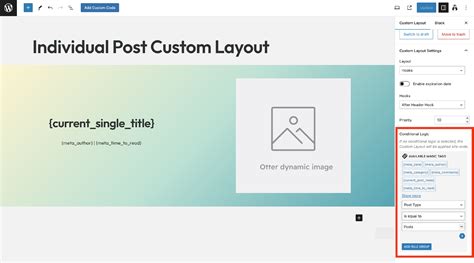 how to create a page header for individual posts using the custom