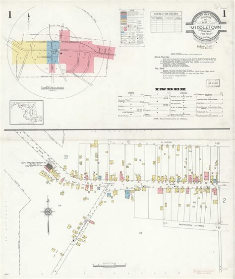 Middletown Maryland 1934 Old Map Maryland Fire Insurance Index Old