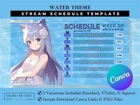 Spring Vtuber Schedule Template Vtuber Stream Schedule Pngtuber