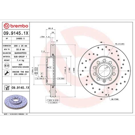 Brembo Oe Front Brake Kit Prem Nao Ceramic Padsprem Cross Drill Uv