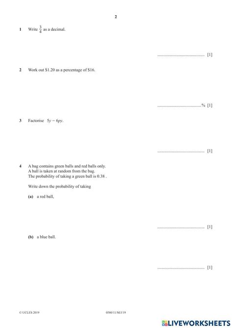 Revision 1 Y11 4 Free Interactive Worksheets 2828885