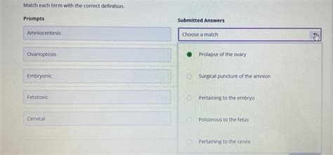 Solved Match Each Term With The Correct Definition Prompts