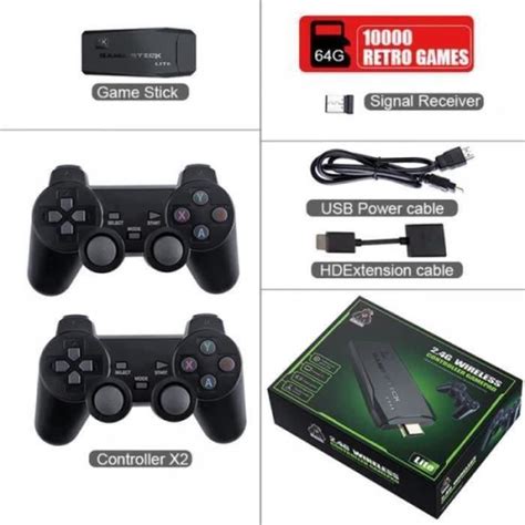 Console De Jeu Video Retro Double Manettes Sans Fil Carte Memoire De