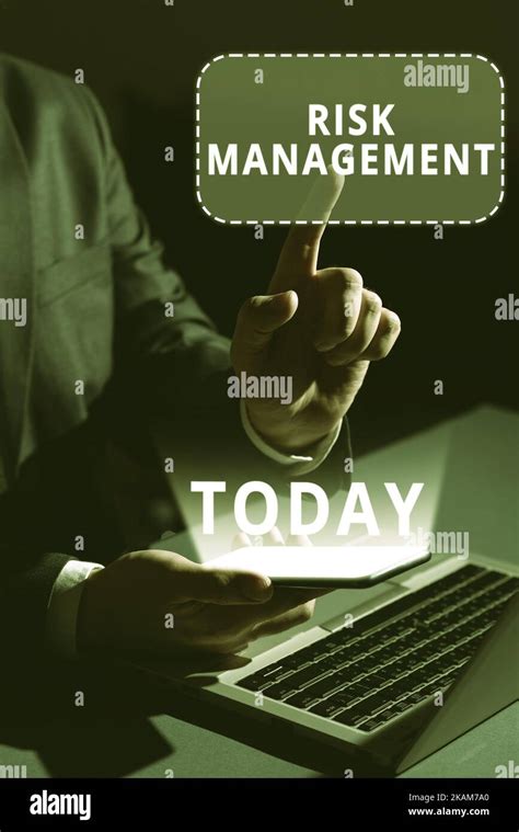 Hand Writing Sign Risk Management Concept Meaning Assessing And Controlling Future Threats To