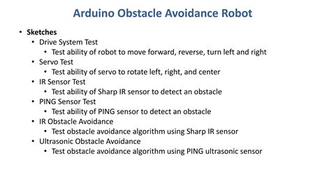 arduino obstacle avoidance robot pptx computer peripherals computing