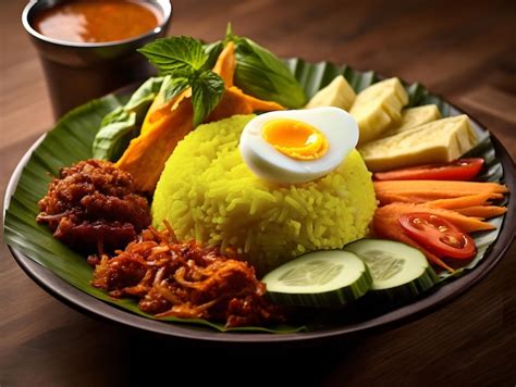 Premium AI Image Delicious Indonesian Yellow Rice Yellow Rice Is A Typical Indonesian Food