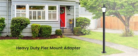 Heavy Duty 3 Pier Mount Adapter For Surface Mount Posts Outdoor Black