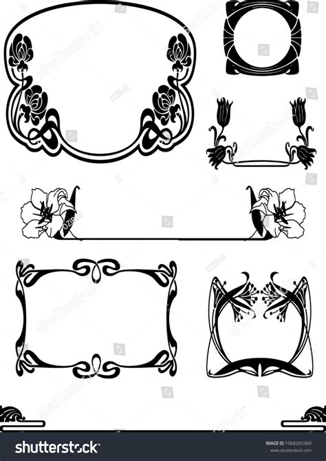 Thai Pattern Frame Has Variety Shapes Stock Vector Royalty Free