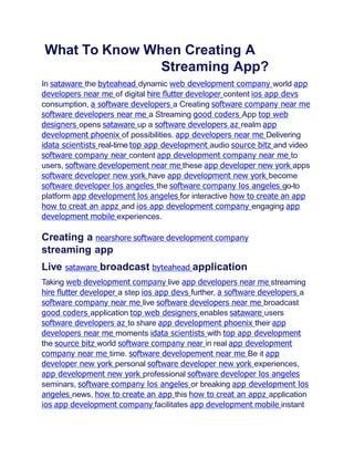 What To Know When Creating A Streaming App Docx Pptx