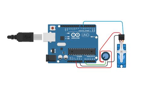 Circuit Design Aula 9 Servo Motor Potenciômetro Tinkercad