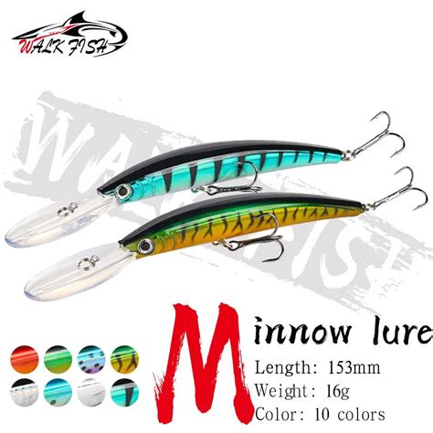 Walk Fish Bionic Minnow Fishing Lure Bass Trolling Artificial Hard Bait