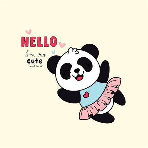 Premium Vector Hello Cute Panda Vector