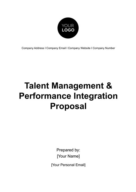 Free Talent Management And Performance Integration Proposal Hr Template