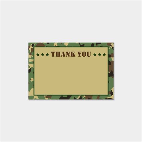 Army Thank You Card Military Thank You Card Camo Camouflage