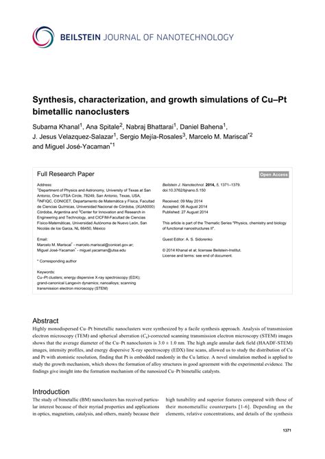 Pdf Synthesis Characterization And Growth Simulations Of Cupt Bimetallic Nanoclusters