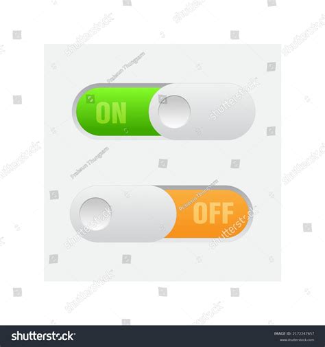 On Off Toggle Switch Buttons Material Stock Vector Royalty Free 2172247657 Shutterstock