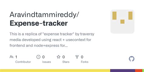 Github Aravindtammireddyexpense Tracker This Is A Replica Of Expense Tracker By Traversy