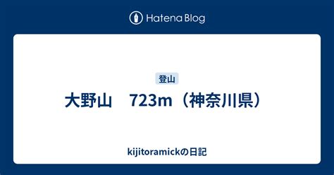 大野山 723m神奈川県 kijitoramickの日記
