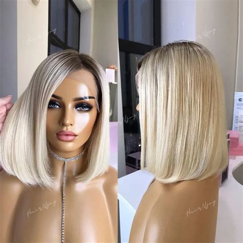Blonde Short Bob Human Hair Wigs Hairnjoy