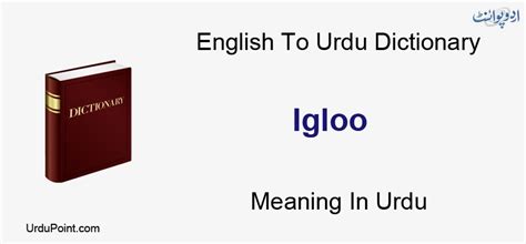 Igloo Meaning In Urdu Bakh Jhonpra بخ جھونپڑا English To Urdu