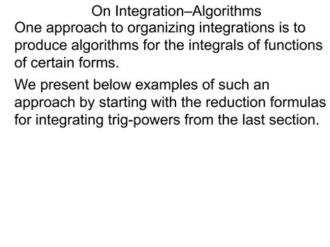 15 Integrals Of Trig Products I X Pptx