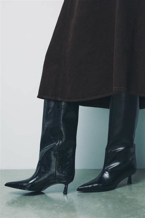Kitten Heel Boots Black Zara United Kingdom