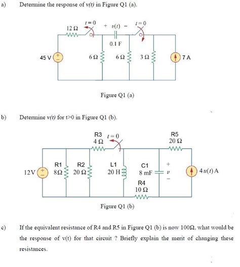 Solved A Determine The Response Of V T In Figure Q1 A Chegg Com