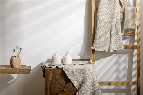 유기농 와플 린넨 수건 현대적인 욕실 인테리어의 욕실 제로 폐기물 액세서리 데일리 바디 케어 스파 및 웰빙 제로 폐기물 욕실